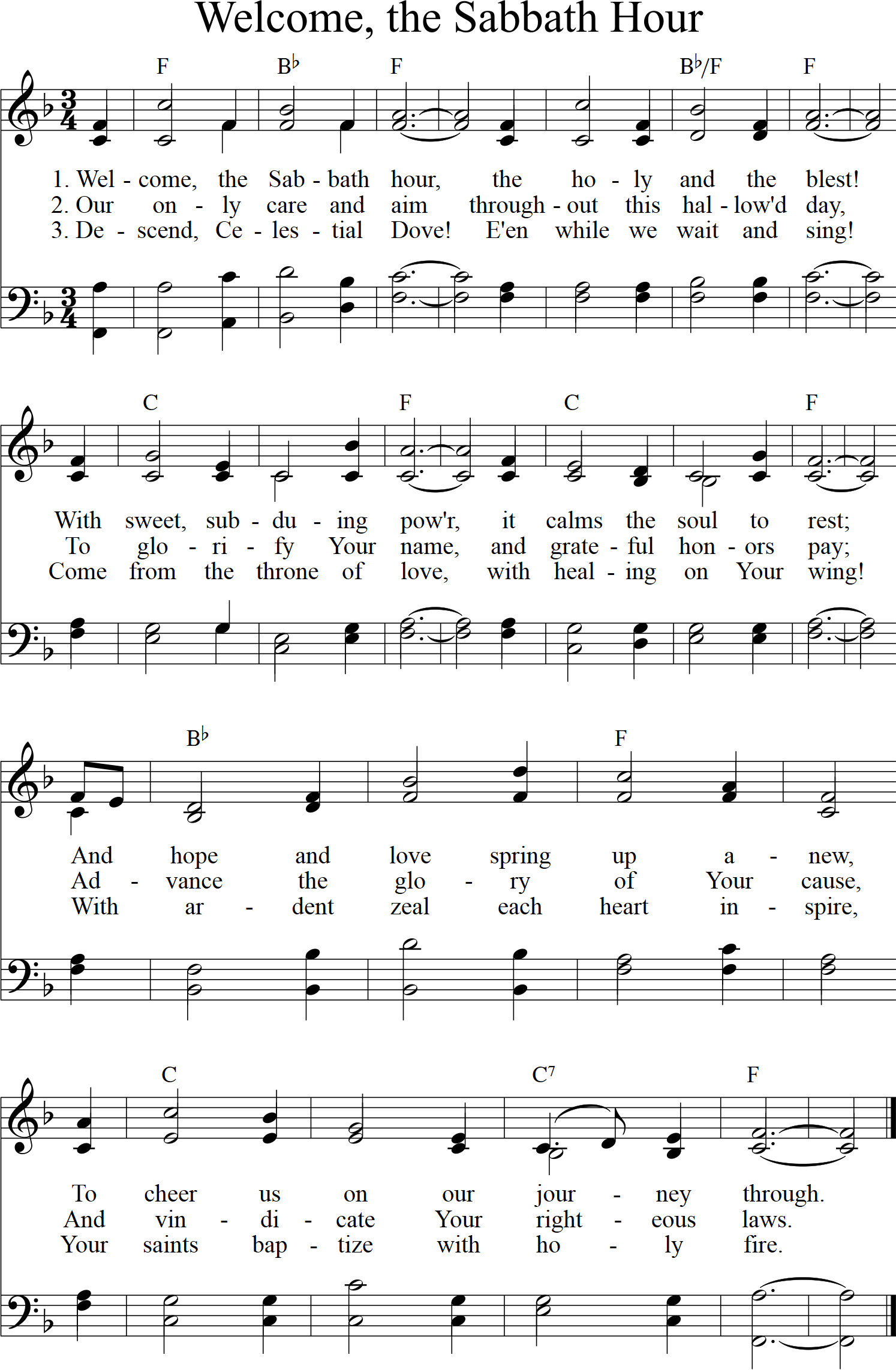 Welcome, the Sabbath Hour